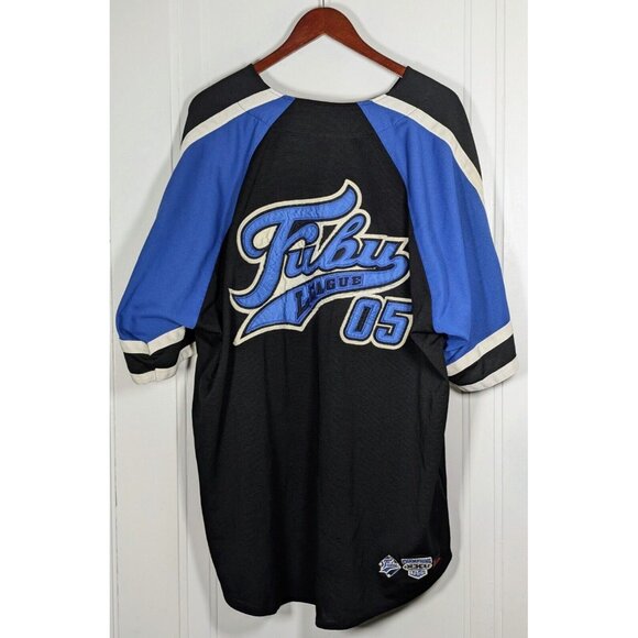 FUBU | Shirts | Vintage Fubu Collection Black Mens Xxl Embroidered Button Logo Baseball Jersey ...